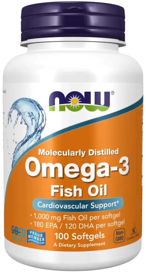 Omega-3 Fish Oil, Molecularly Distilled Softgels - Now Foods ...